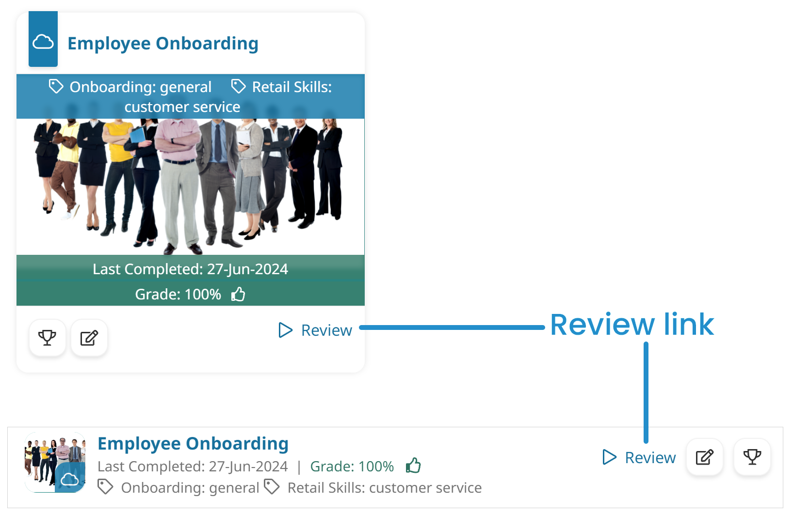 Learner Interface: Reviewing a Course